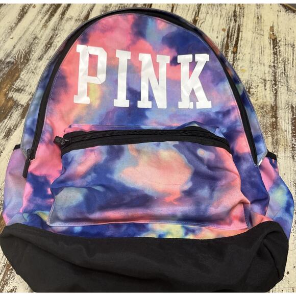 Victoria | Bags | Rare Victorias Secret Pink Tie Dye Campus Logo Laptop ...